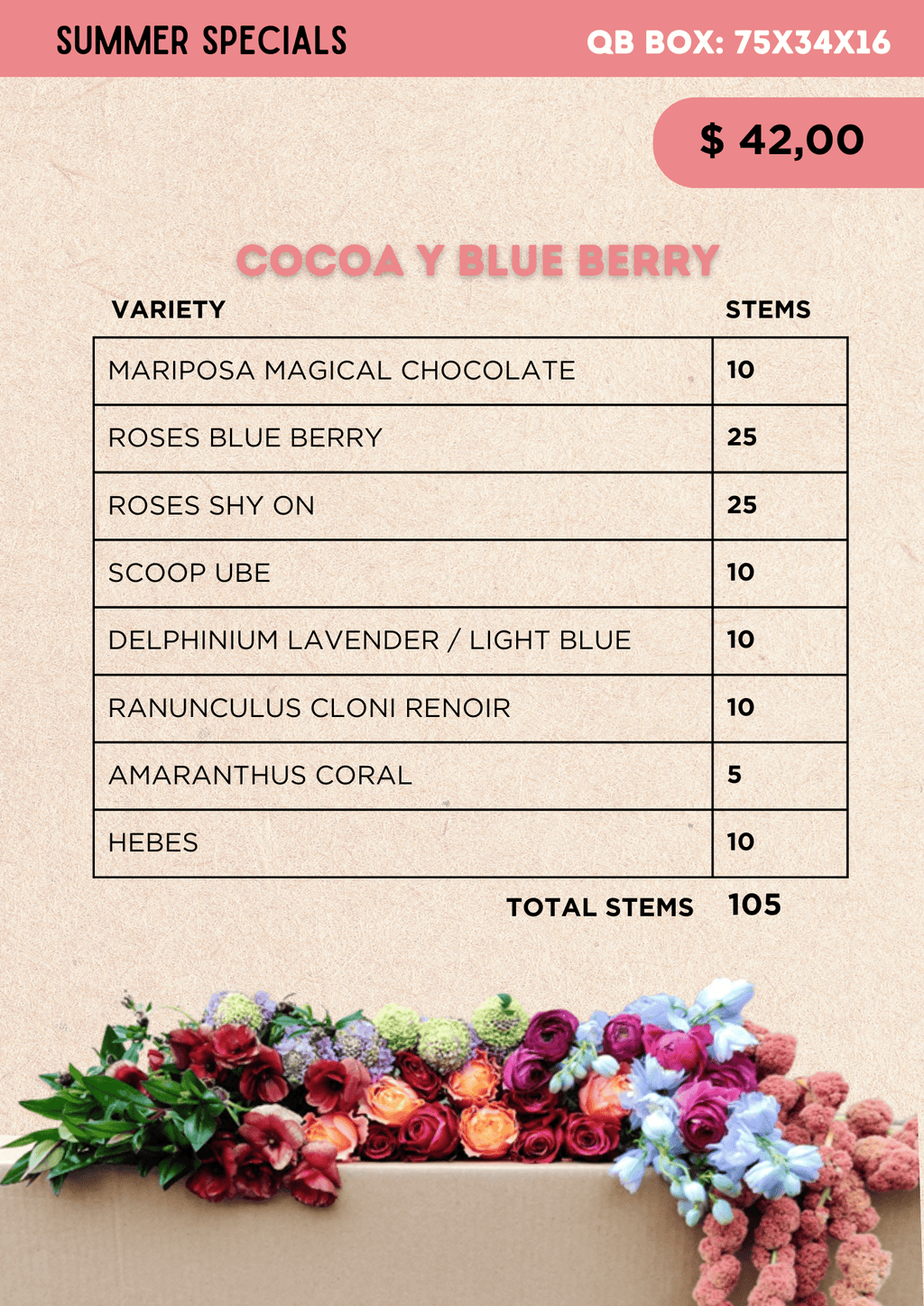 Cocoa & Blueberry Summer Flower Mix Box – Greenchoice Flowers