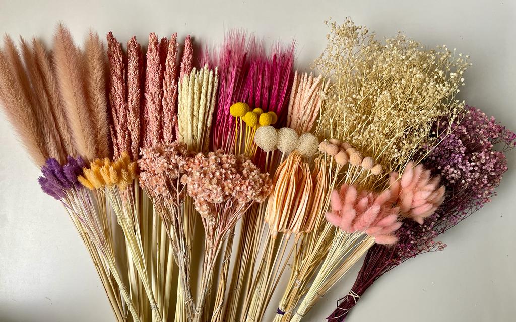 Pastel Mix Preserved Natural Monochromatic Combo Box – Greenchoice Flowers